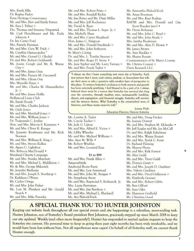 2018 Winter Newsletter – Sotterley